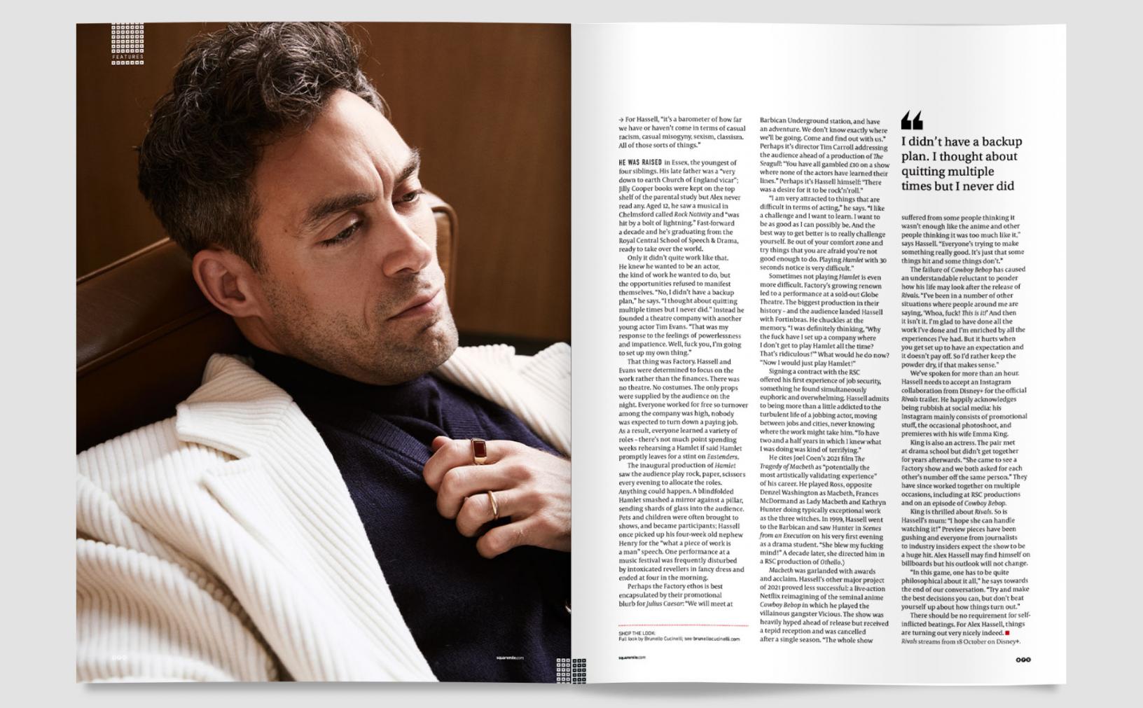 Alex Hassell: “I thought about quitting multiple times” | Square Mile